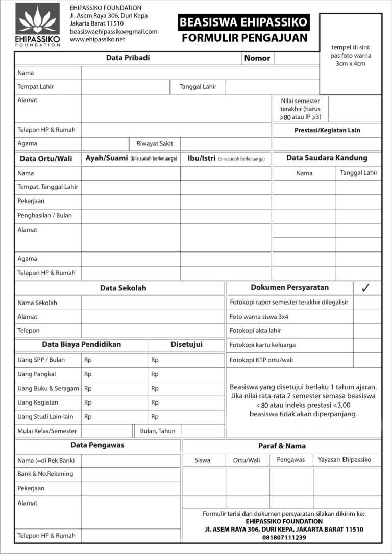 Formulir_Beasiswa_Guru | Ehipassiko Foundation